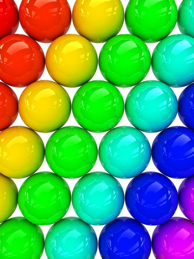 Colorful spheres stock illustration. Illustration of three - 45782040