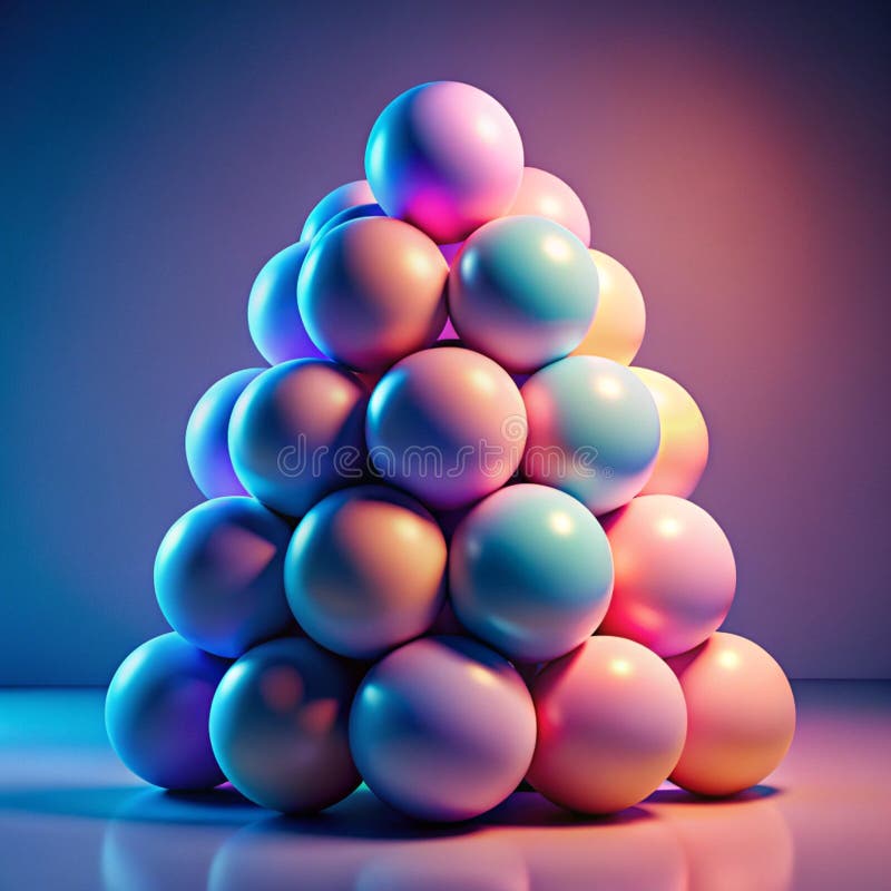 Colorful spheres pyramid stock photo. Image of blue - 377006836