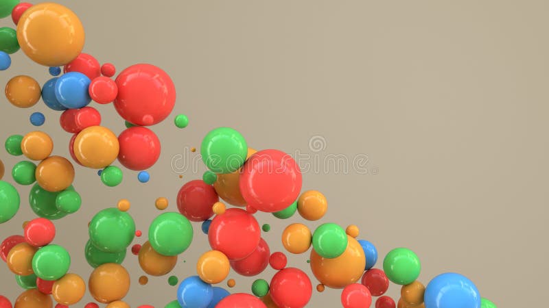 Colorful Spheres of Random Size on White Background Stock Illustration ...