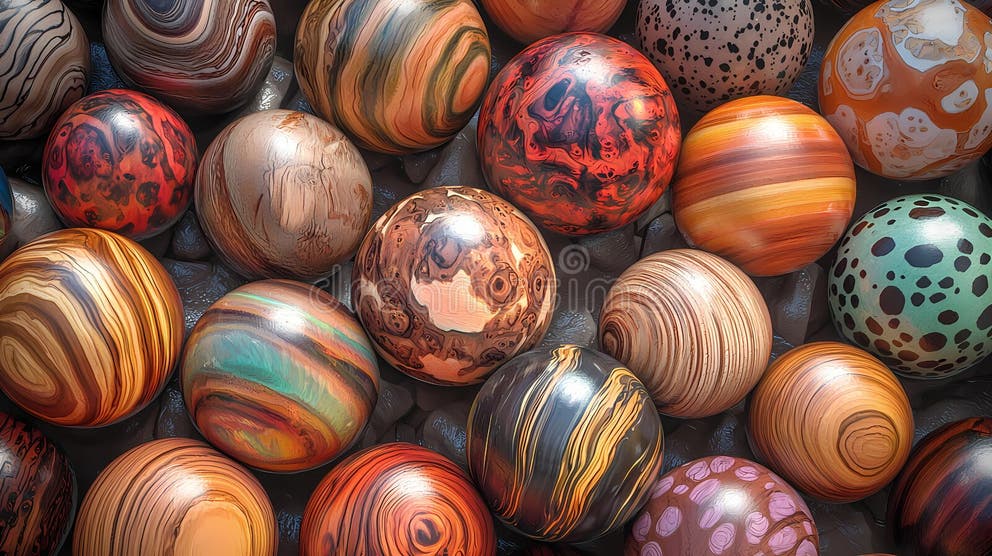 Colorful Spheres Resembling Planets Creating Visually Striking ...