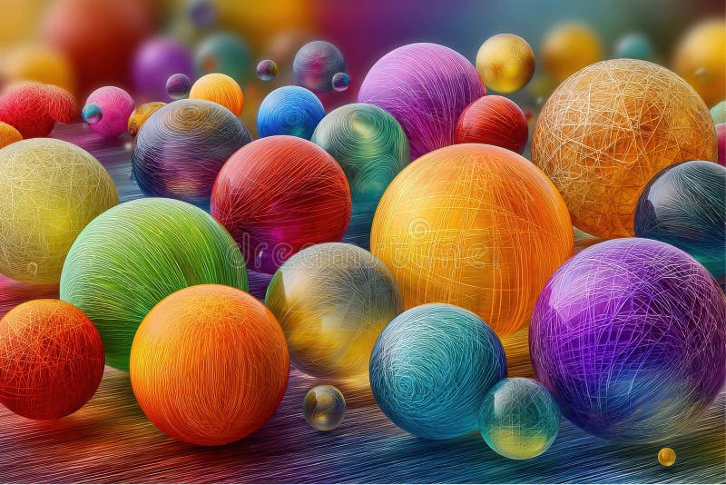 Colorful Spheres of Various Sizes Creating an Abstract Pattern Stock ...