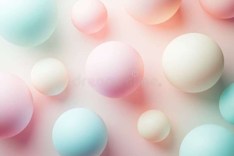 Colorful Spheres of Various Sizes Gently Overlapping on a Soft Pastel ...