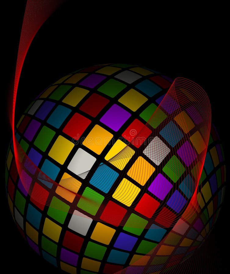 Colorful Spherical Abstract Background Made of Squares Stock Vector ...