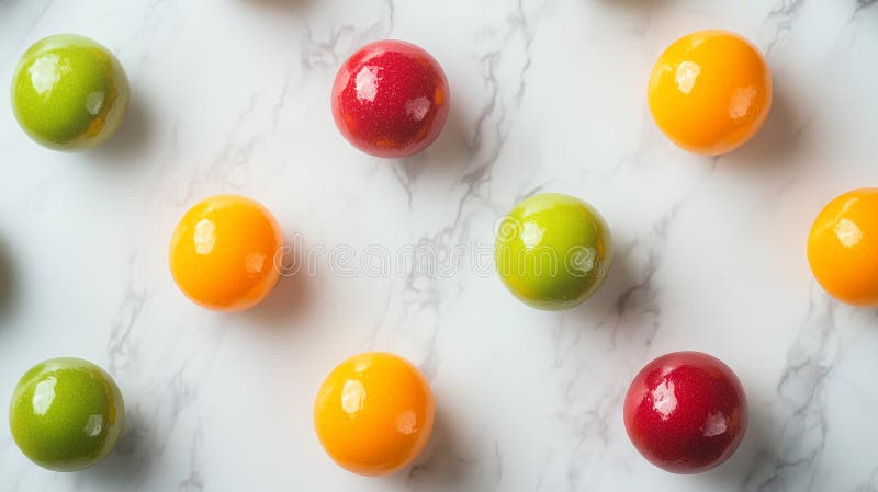 Colorful Spherical Candies Arranged on a Marble Surface Create an Eye ...