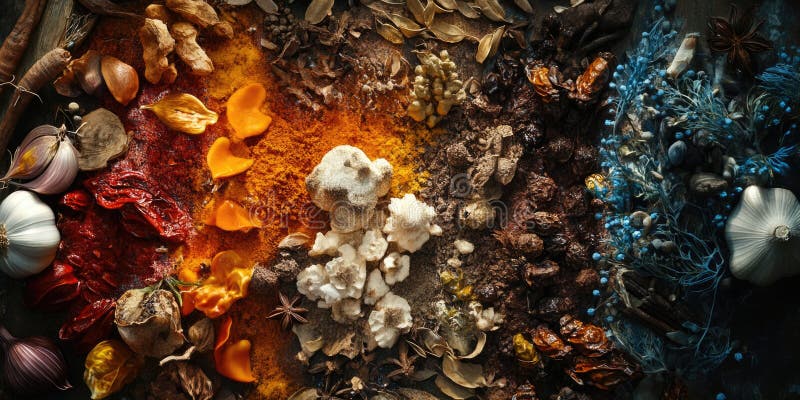 Colorful Spice Mix with Painted Shells Stock Photo - Image of nature ...