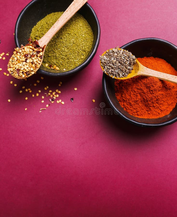 Colorful spices stock photo. Image of food, bowl, herbs - 51882918