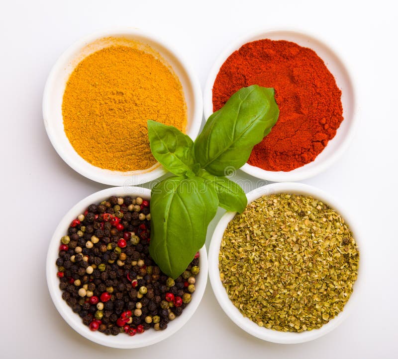 Colorful Spices in White Pods Stock Image - Image of taste, baking ...
