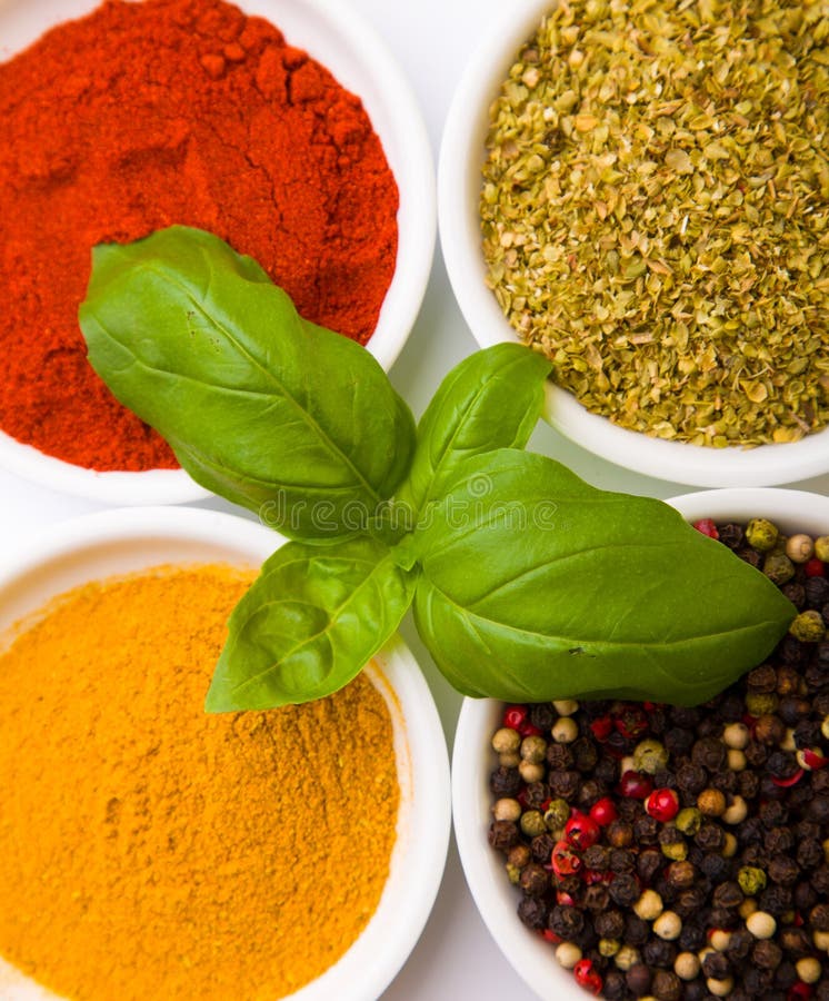 Colorful Spices in White Pods Stock Photo - Image of curry, spices ...