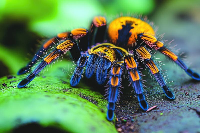 Colorful spider close-up stock photo. Image of striped - 109562206