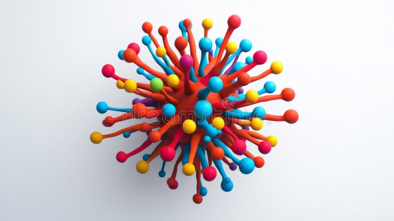 Colorful Spiky Abstract Sphere 3D Render Stock Illustration ...
