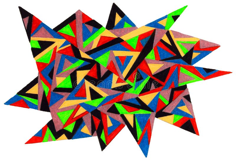 A Hand Drawn Abstract Picture of Patterned Waves. Stock Illustration ...