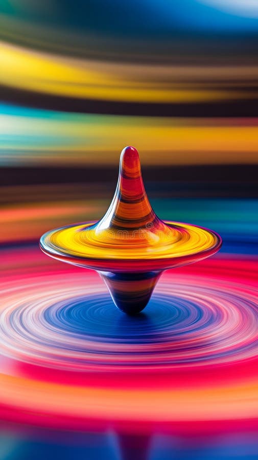 Colorful Spinning Top with Motion Blur Effect, Vibrant Abstract Art ...