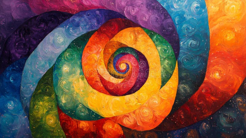 Colorful Spiral Abstract Art Stock Illustration - Illustration of ...