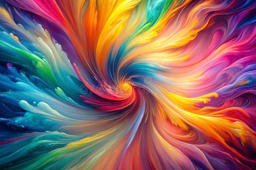Colorful Spiral Abstract Art Explosion Stock Illustration ...