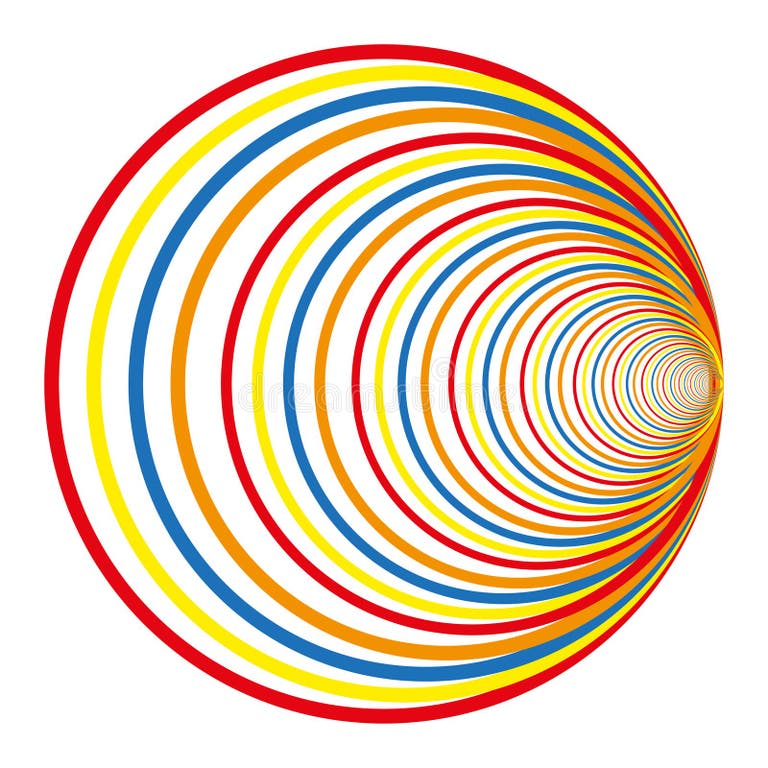 Colorful Spiral Circles. Rainbow Ring Pattern. Vector Concentric Design ...