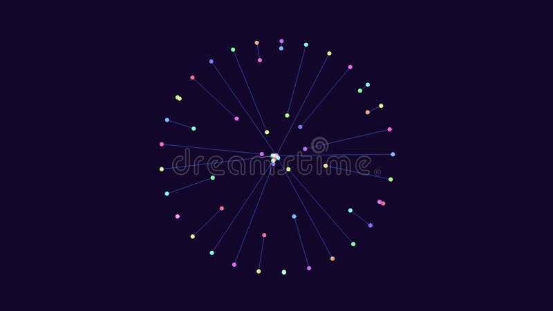Colorful Spiral Connecting Dots in a Networked System Stock Video ...