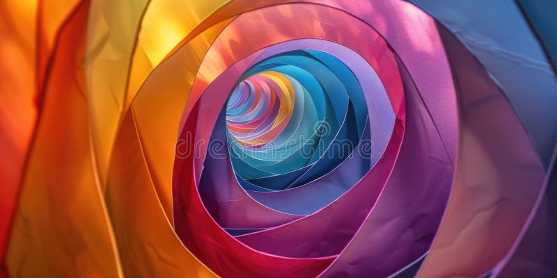 A Colorful Spiral Design Against a White Background Stock Illustration ...