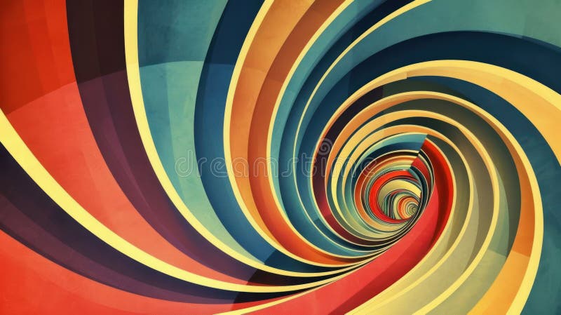 A Colorful Spiral Design Creating a Sense of Depth and Movement Stock ...