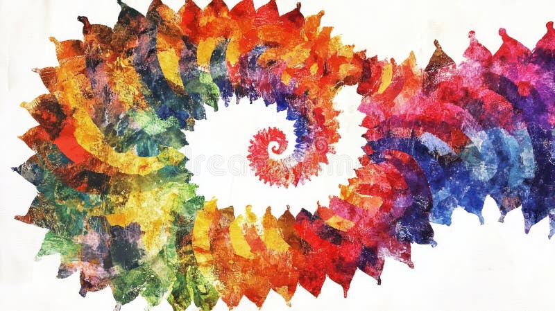 A Colorful Spiral Design Featuring Vibrant, Abstract Shapes and ...