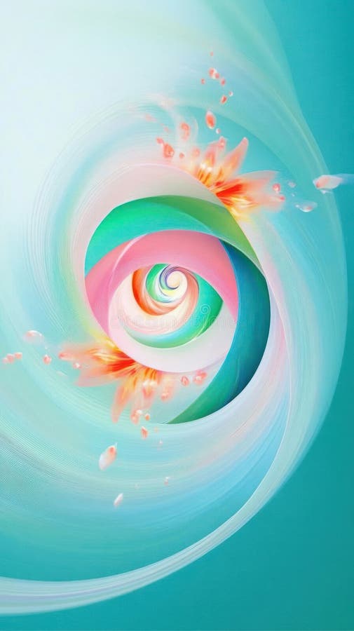 A Colorful Spiral Design with Floral Elements, Creating a Soothing and ...