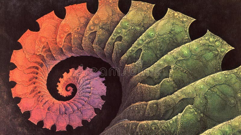 A Colorful Spiral Design Illustrating Patterns and Natural Forms Stock ...
