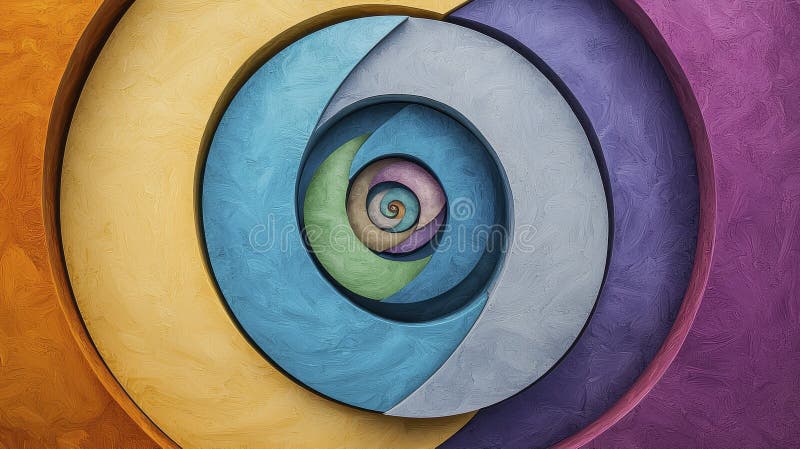 Colorful Spiral Design with Vibrant Circular Layers and Texture Stock ...