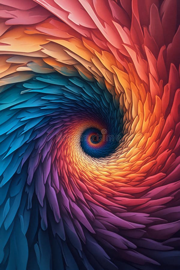 Colorful Spiral Design with Vibrant Hues of Red, Blue, and Orange ...