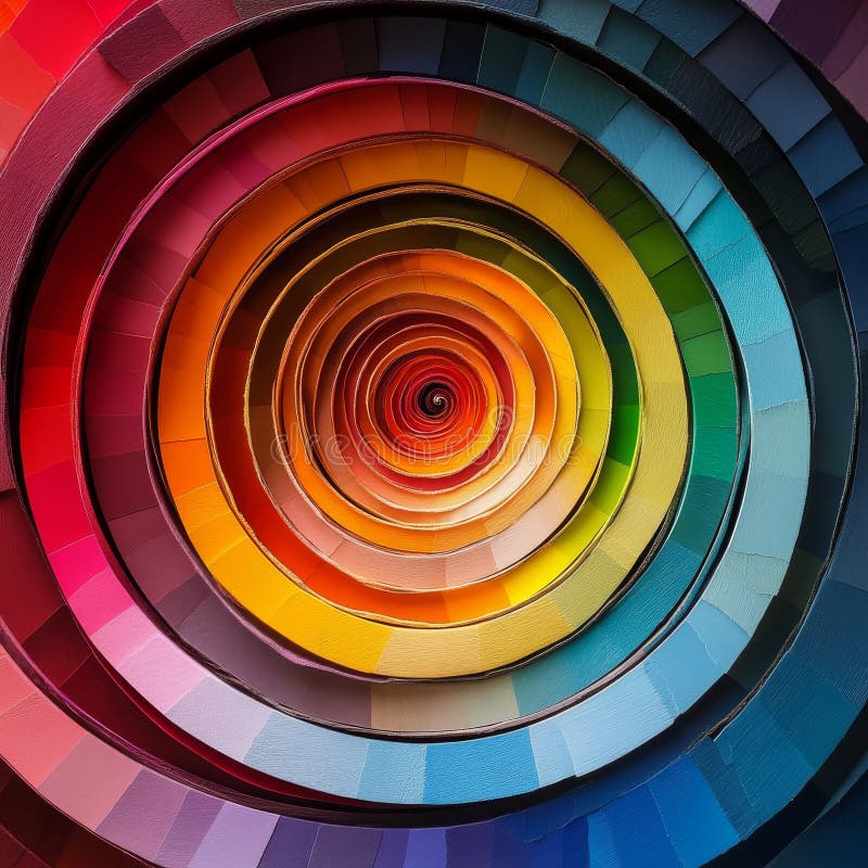 Colorful Spiral Display of Paint Swatches in a Vibrant Array at a ...