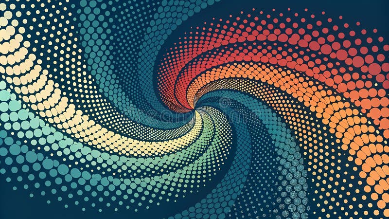 Colorful Spiral Dot Pattern in Abstract Geometric Background Design ...