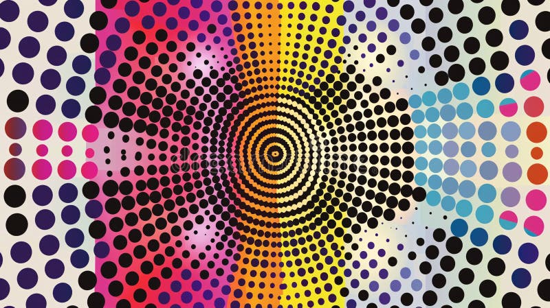 Colorful Spiral Dot Pattern with Optical Illusion Effect Stock Image ...