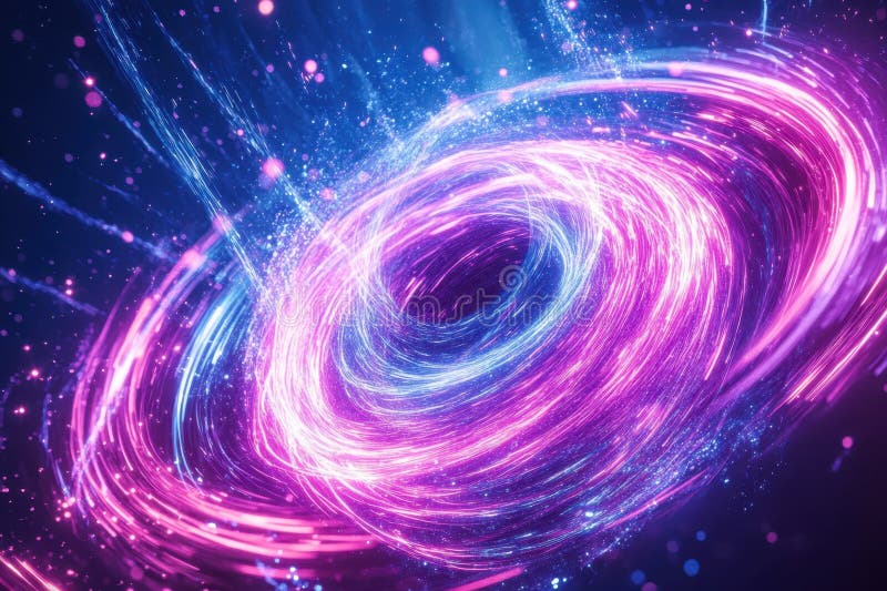 Colorful Spiral Formation with Glowing Particles Creates a Cosmic ...