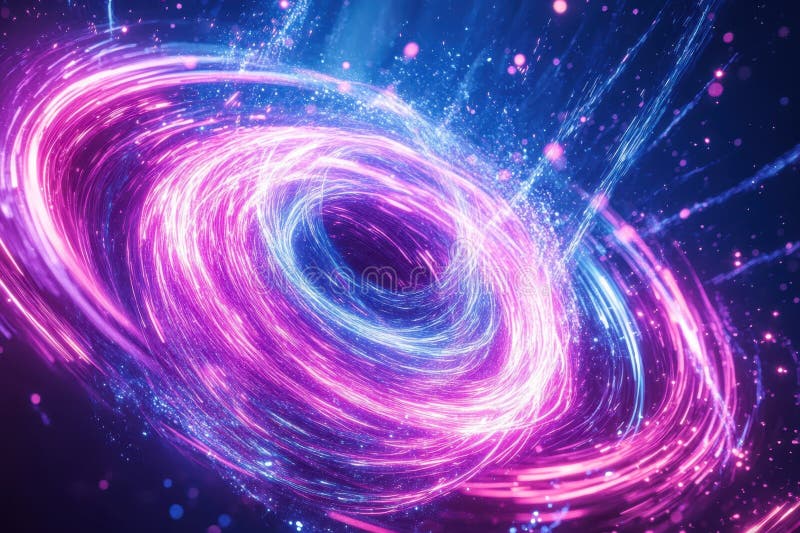 Colorful Spiral Formation with Glowing Particles Creates a Cosmic ...
