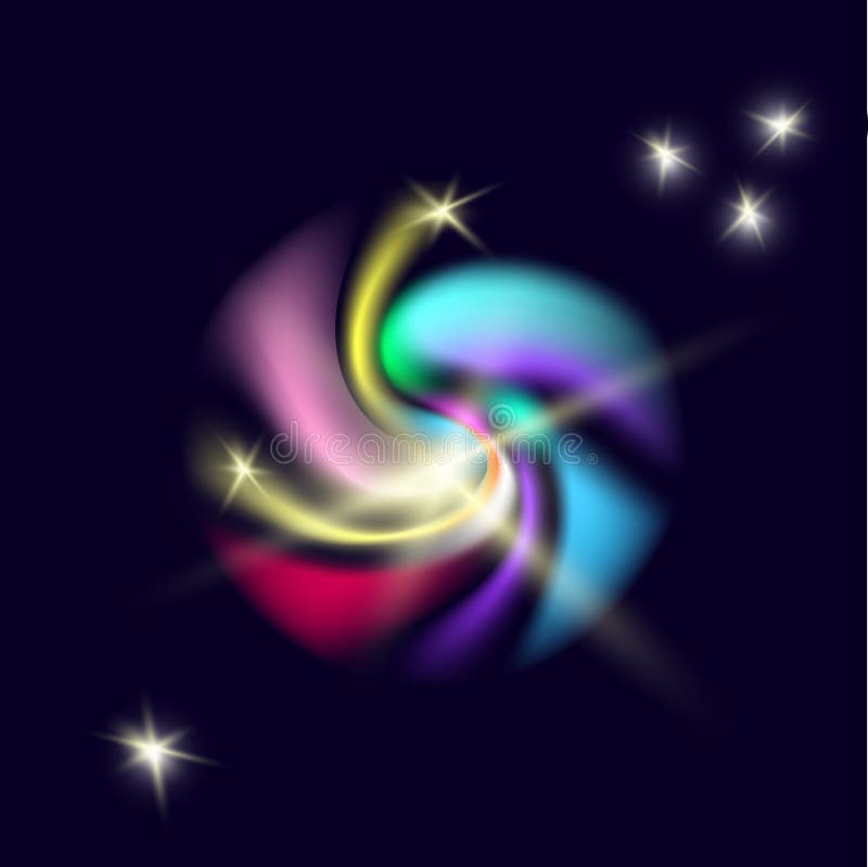 Colorful Spiral Galaxy with Sparkling Stars. Stock Vector ...