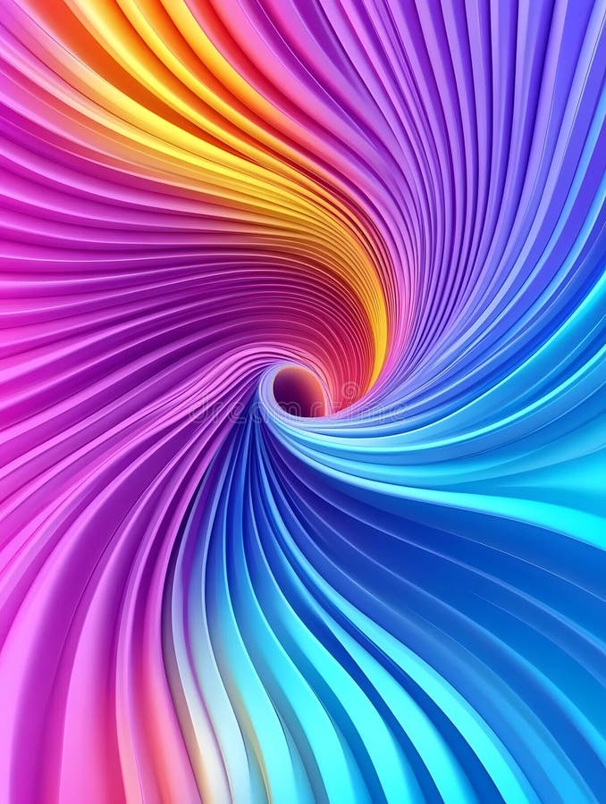 Colorful Spiral Gradient with a Central Vortex in Shades of Yellow Pink ...