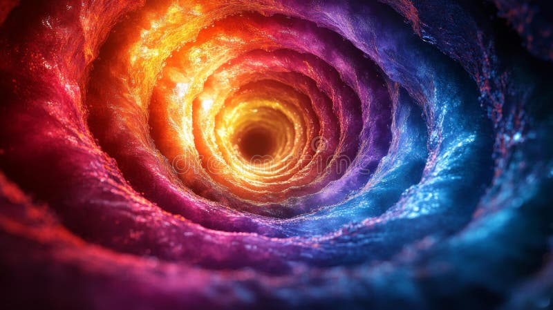 Colorful Spiral of Light Expanding from the Center Stock Illustration ...
