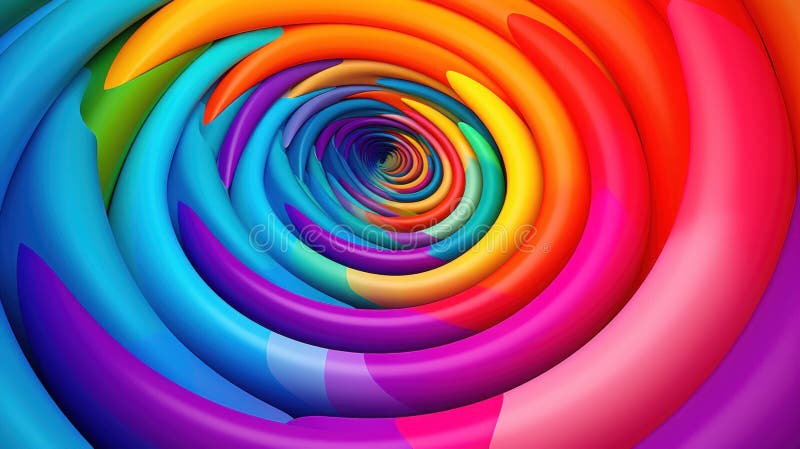 A Colorful Spiral with Many Different Colors, AI Stock Image - Image of ...