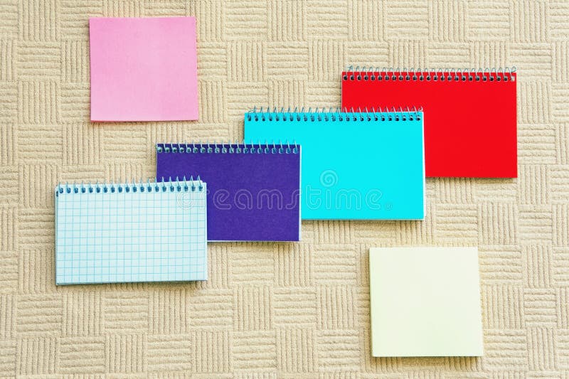 Colorful Spiral Notepads and Notes. Copy Space Stock Image - Image of ...