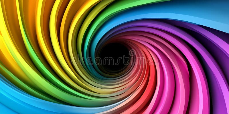 A Colorful Spiral Pattern with Bands of Different Hues Leading To a ...