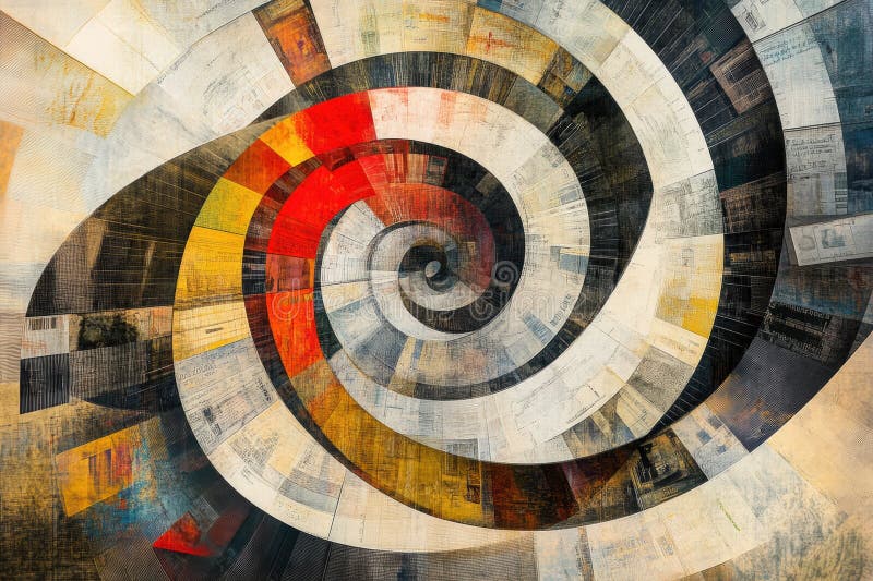 Abstract Spiral Design Featuring Vibrant Colors and Layered Textures in ...