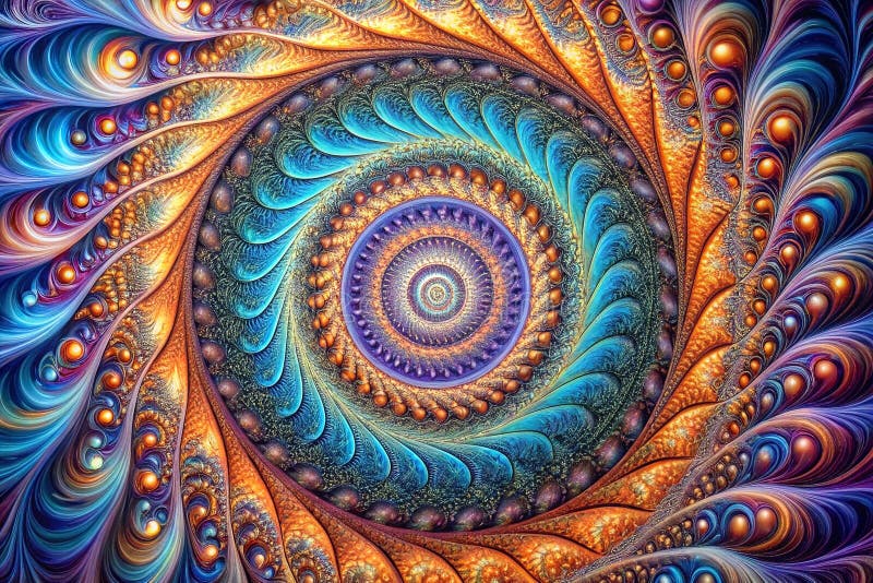 Colorful Spiral Pattern, Intricate Design, Abstract Art, for Print or ...