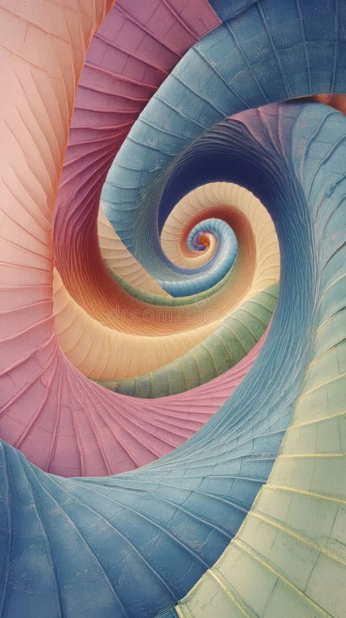 A Colorful Spiral Pattern Resembling a Shell, Showcasing Intricate ...