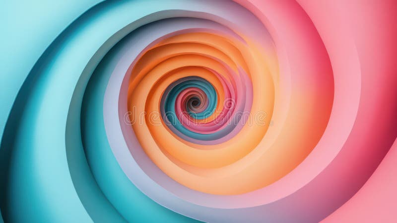 Colorful Spiral Pattern with Soft Gradients in Pastel Hues Stock ...