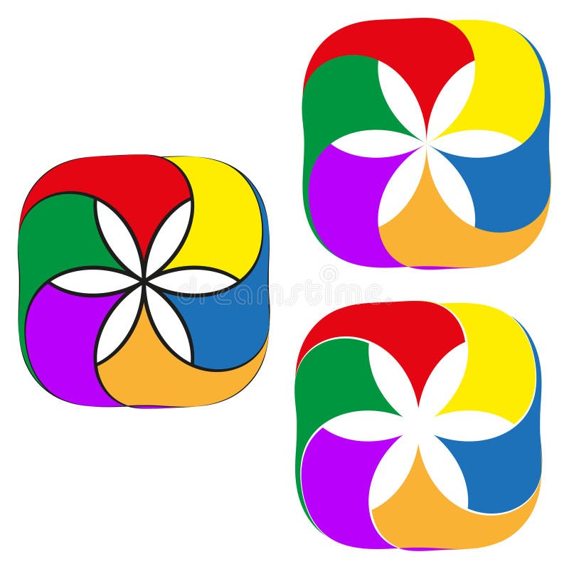 Colorful Spiral Patterns. Abstract Vector Shapes. Dynamic Circle ...