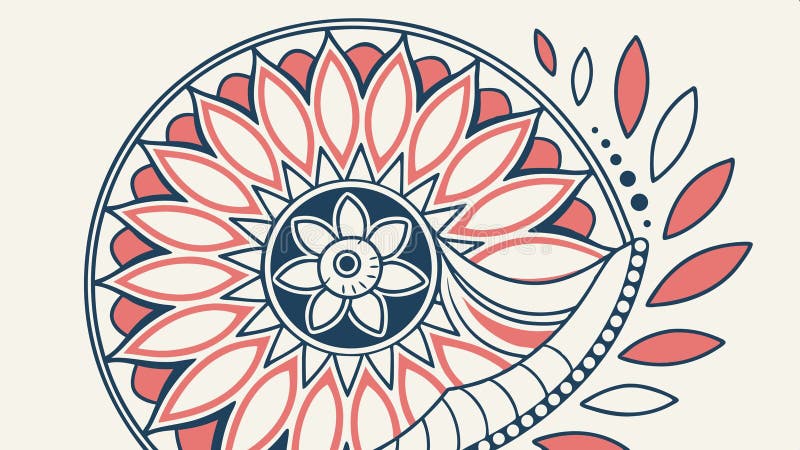 Colorful Spiral Radial Pattern with Circular Elements Shell Abstract ...