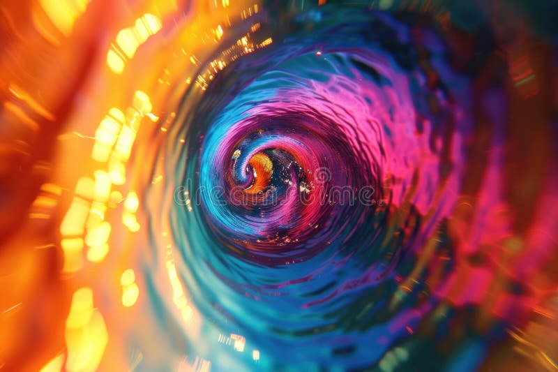 A Colorful Spiral with a Rainbow of Colors Stock Image - Image of curve ...