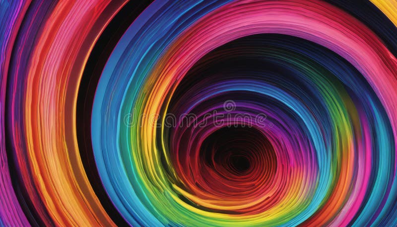 A Colorful Spiral of Rainbow Colors Stock Illustration - Illustration ...