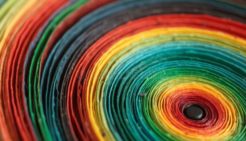 Colorful Spiral of Vibrant Paper Rolls Stock Photo - Image of visual ...
