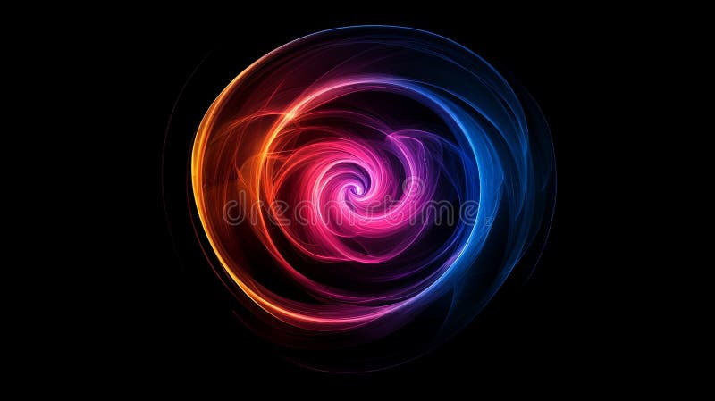 Colorful Spiral Vortex with Glowing Edges and Deep Color Gradients ...