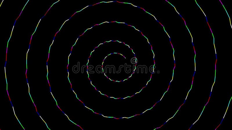 Colorful Spiral Waves Motion Graphics with Plain Black Background Stock Footage - Video of ...