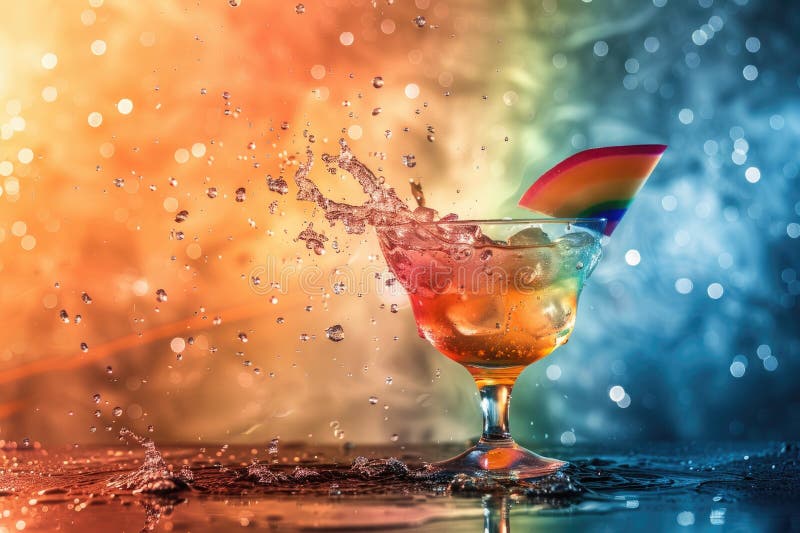Colorful Splash with Citrus Cocktail Against a Vibrant Background Stock ...